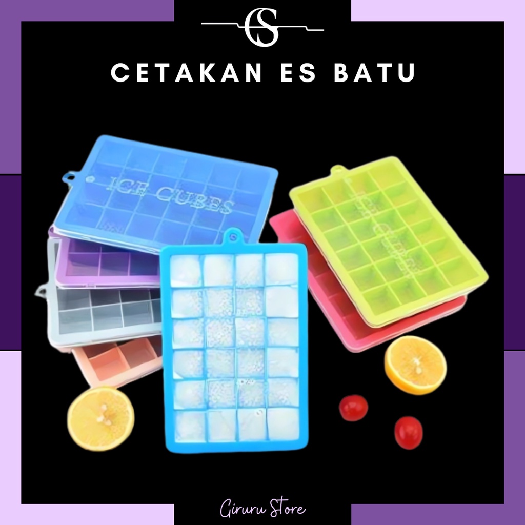 Jual Cetakan Es Batu Silikon 24 Cube / Cetakan Es Batu Silikon kotak ...