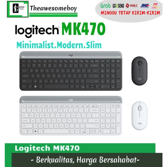 Jual Logitech Mk470 Ultra Slim Silent Wireless Keyboard Mouse Combo 1000dpi Original Shopee