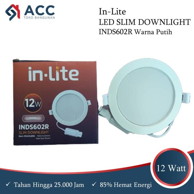 Jual InLite Lampu LED Panel Plafon Slim Downlight 12W 12 Watt INDS602R ...