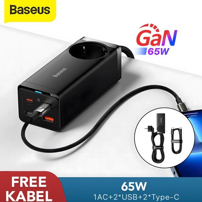 Jual Terbaik Kepala Charger Baseus 65W Gan3 Pro Fast Charger 4In1 Adaptor Usb Typec Original ...