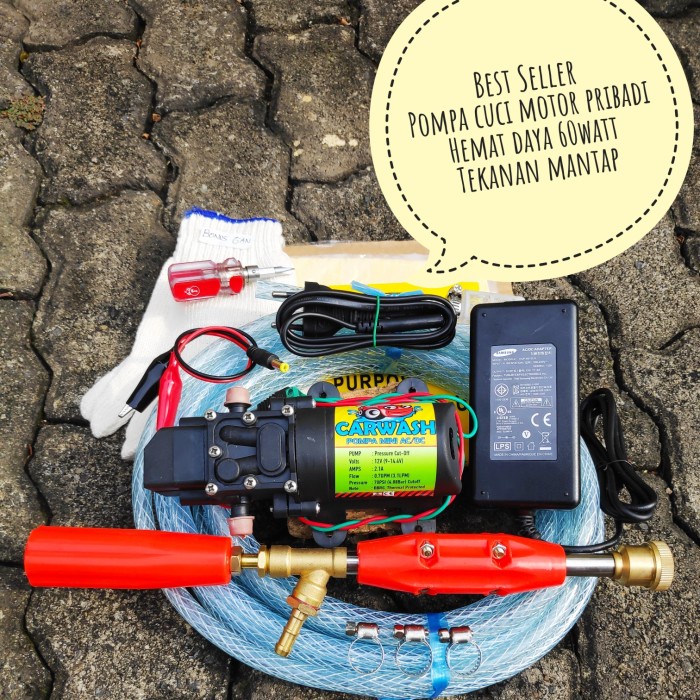 Jual Alat Cuci Motor Mobil Taman Ac Pompa Air Dc 12V Lengkap | Shopee ...