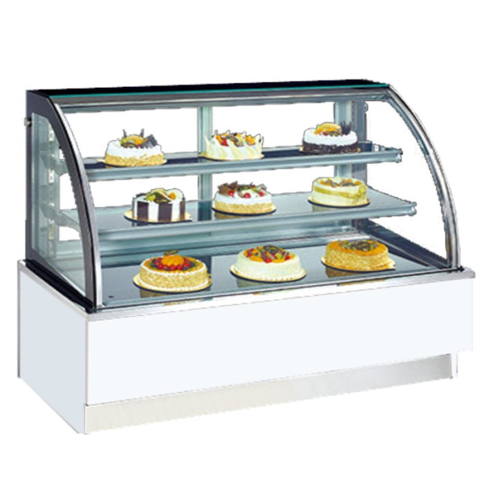 Jual CURVED CAKE SHOWCASE 9DISPLAY 3 RAK) TIPE CAD-150 CROWN HORECA ...