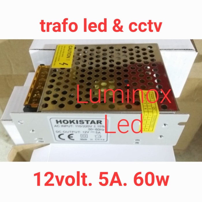 Jual trafo power supply led cctv 5a 12volt 5ampere 12v 12 volt 5 a ...