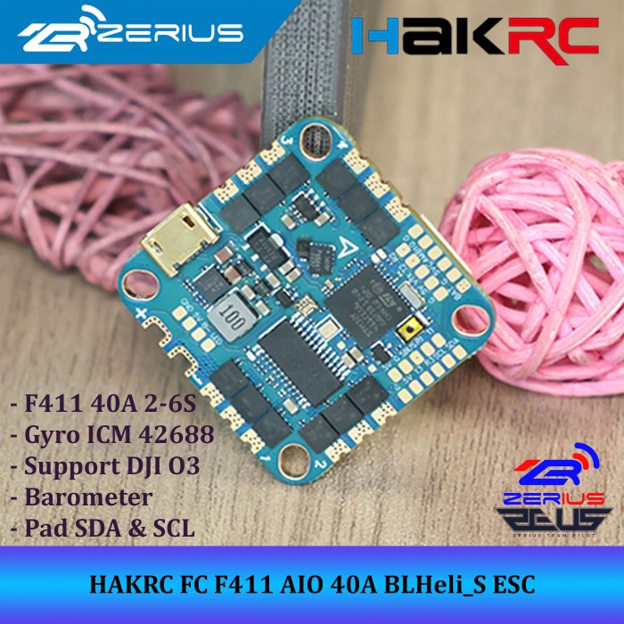 Jual Promo Hakrc Fc Aio F411 40A 2-6S Blheli_S Esc With Barometer ...