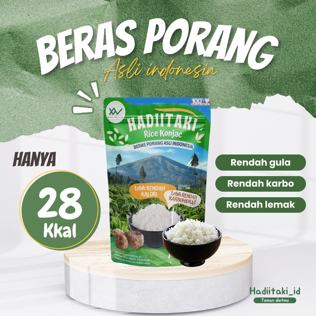 Jual beras porang hadiitaki 1kg beras shirataki/rice konjac, beras ...