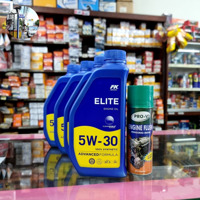 Jual New [Paket Oli Mesin Mobil] Fk Elite 5W30 4Ltr Engine Flush Prov ...