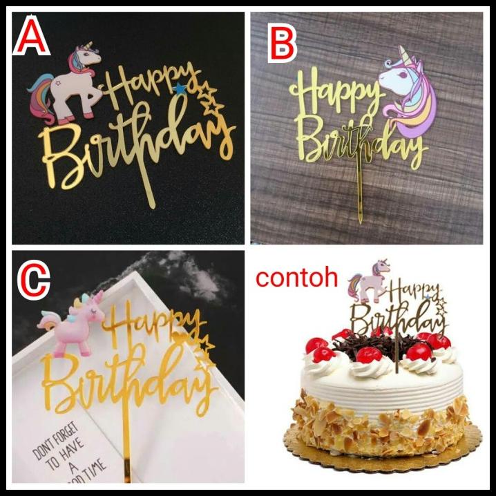 Jual TERMURAH TOPPER TOPER CAKE HIASAN KUE ULANG TAHUN KARAKTER UNICORN ...