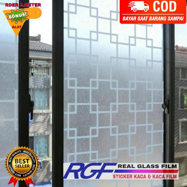 Jual STICKER KACA MOTIF KOTAK PUTIH PREMIUM STICKER KACA SANDBLAST ...