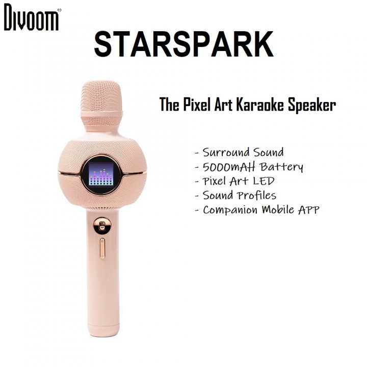 Jual DIVOOM K STARSPARK - Handheld KTV Microphone Pixel Art Karaoke ...