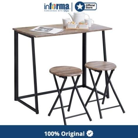 Jual INFORMA LEXI SET MEJA MAKAN LIPAT 2 BANGKU - COKELAT | Shopee ...