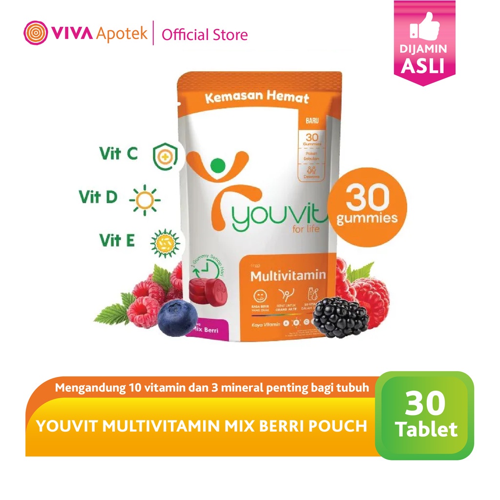 Jual Youvit Multivitamin Mix Berri Adult Menjaga Imunitas Tubuh (30 ...