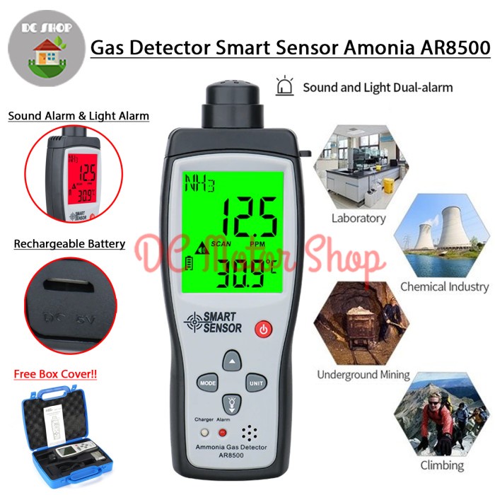 Jual SMART SENSOR AR8500 AMMONIA MONITOR GAS DETECTOR ALAT UKUR AMONIA NH3 | Shopee Indonesia