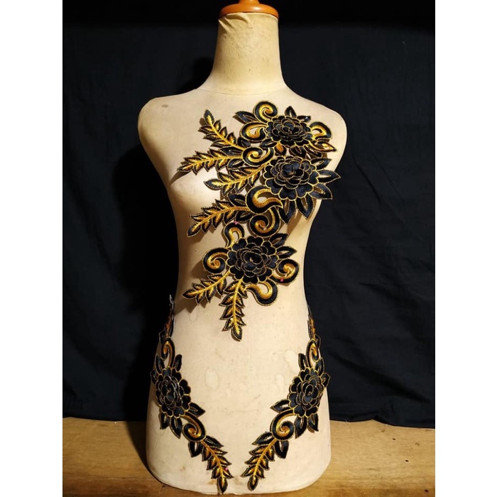 Jual Promo Renda Bordir Bunga Timbul 3D Untuk Gamis Kebaya Gaun Motif ...
