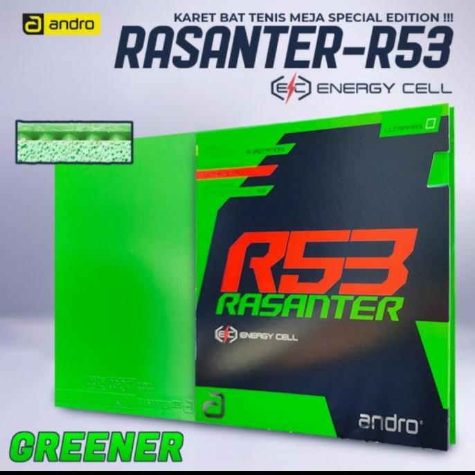 Jual Karet Bat Tenis Meja Andro Rasanter R53 Energy Cell Sponge Greener ...