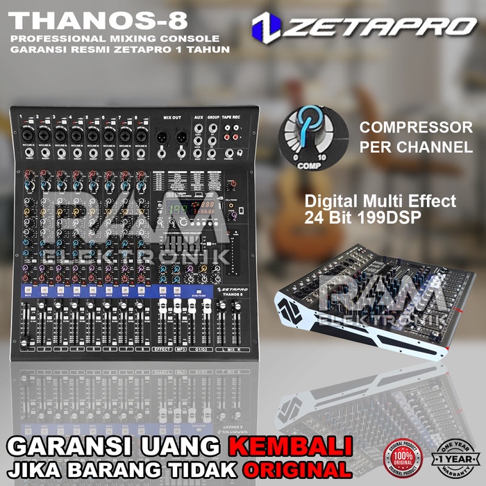 Jual Mixer 8 Channel ZETAPRO Thanos8 Thanos 8 Original Bluetooth USB MP3 | Shopee Indonesia