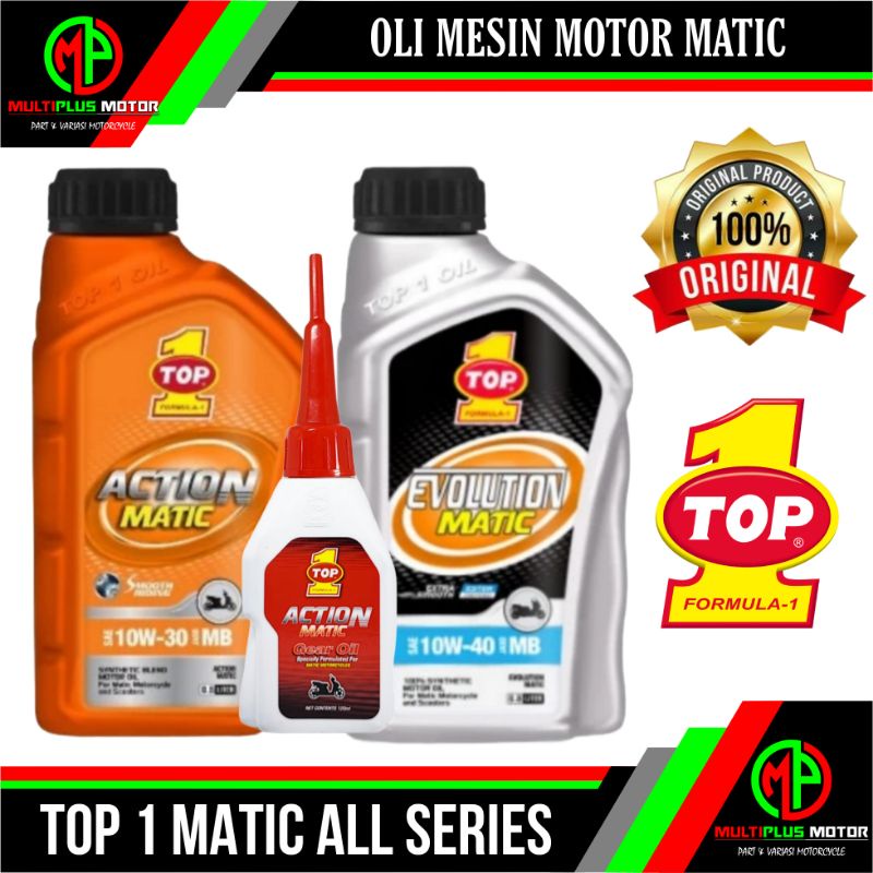 Jual Oli mesin motor MATIC TOP 1 TOP1 ACTION EVOLUTION GEAR MATIC ORIGINAL 100% All varian ...