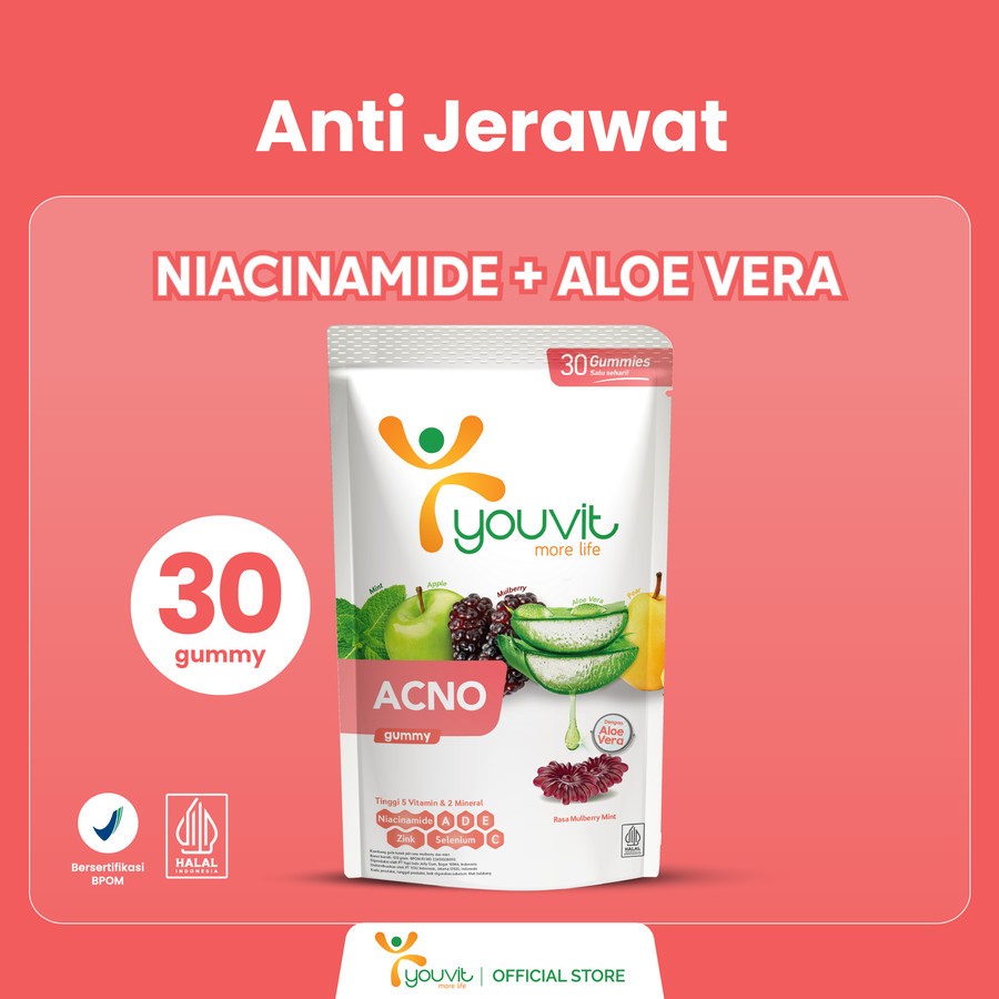 Jual YOUVIT Acno Gummy 30 days 30 sachet | Shopee Indonesia