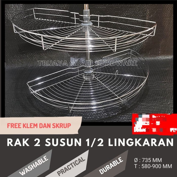 Jual Rak Sudut Dapur Putar Sudut 270 / Sudut Kabinet Putar 270 Rak ...