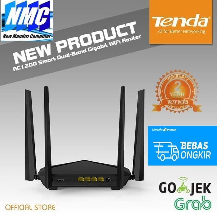 Jual TENDA AC10U AC1200 Smart Dual-Band Gigabit WiFi Router | Shopee Indonesia