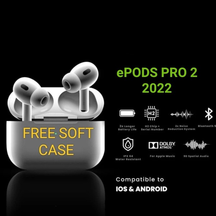 Jual Termurahh Epods Pro 2 / 2Nd Gen With H2 Chip & Wireless Charging ...