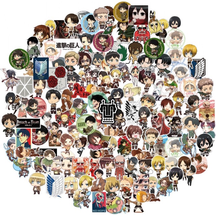 Jual Sticker Stiker Anime Attack On Titan Shingeki No Kyojin AOT ...