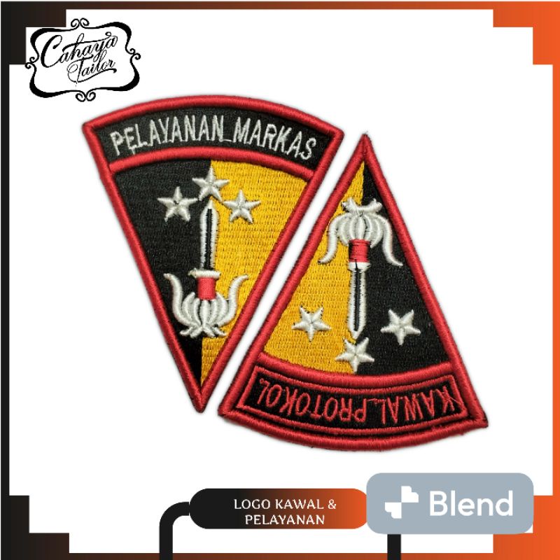Jual bordir logo KAWAL PROTOKOL & PELAYANAN MARKAS timbul - biasa ...