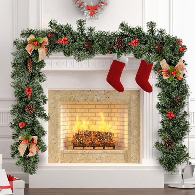 Jual Dekorasi Natal Garland Tangga Dan Perapian Super Premium Quality ...