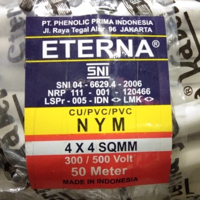 Jual Kabel Listrik Nym 4X4 Eterna 50M 50 Meter | Shopee Indonesia
