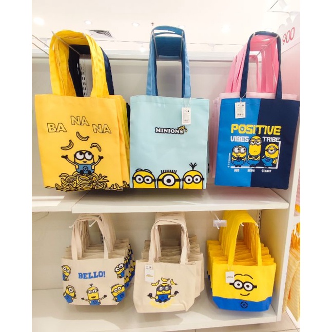 Jual Miniso Tas Tote Bag Minion Lucu Minions Collection Shopping Bag ...