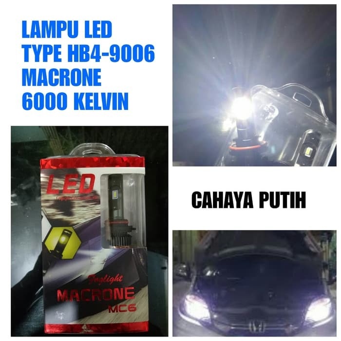 Jual Cod - Lampu Led / Turbo Led Macrone Mc6 Hb4 6000K Putih Kode 096 ...
