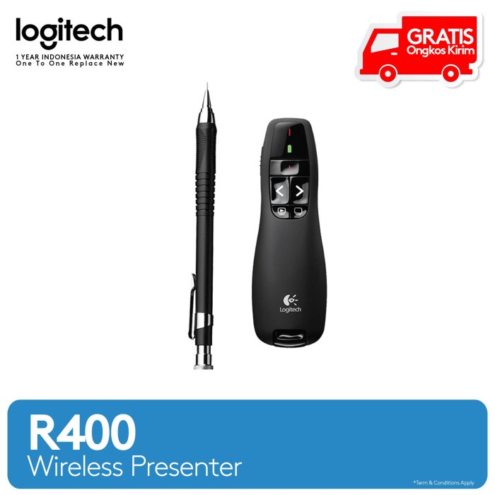 Jual LOGITECH LASER POINTER WIRELESS PRESENTER R400 ORIGINAL - BLACK | Shopee Indonesia