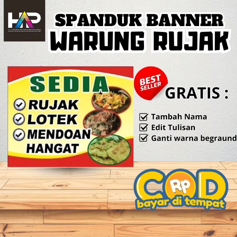Jual SPANDUK BANNER WARUNG JUALAN RUJAK | Shopee Indonesia