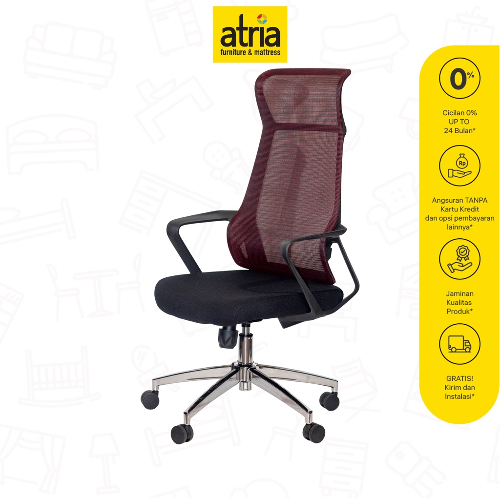 Jual Atria Dexton Kursi Kantor High Chair Black | Shopee Indonesia
