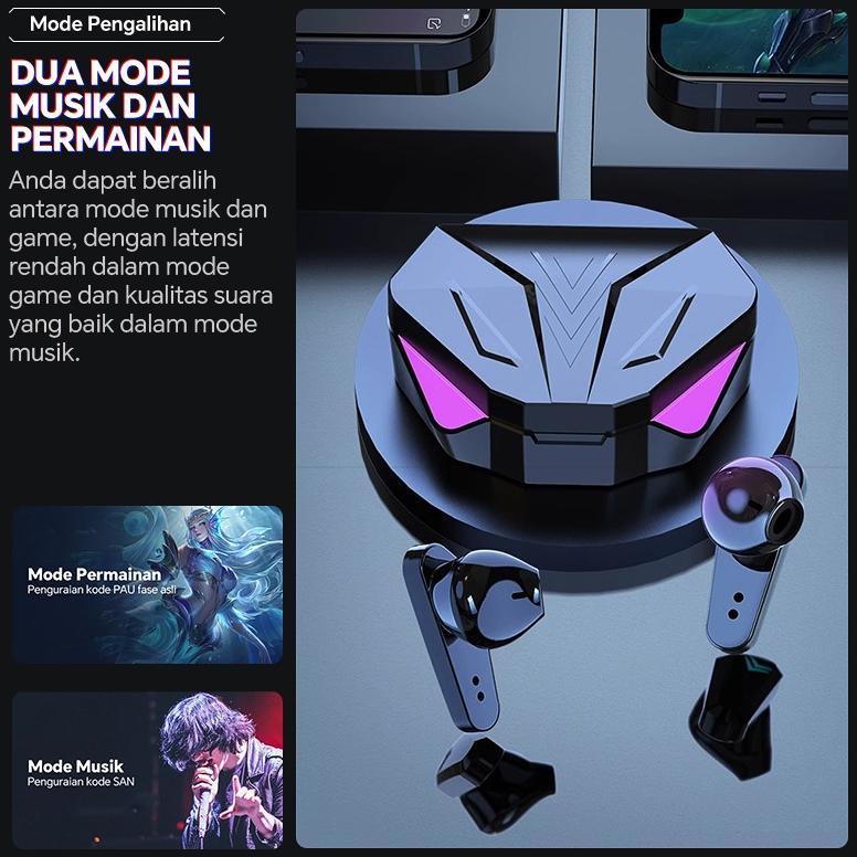 Jual Murah TWS Gaming Headset X15/M28/M90 Pro Wireless Bluetooth 0-latency Earphone LED Smart ...