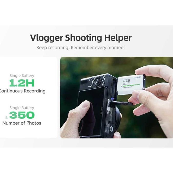 Jual BATERAI KAMERA DIGITAL TELESIN SONY ZV-1 ZV-1 II RX100M6 1090MAH ...