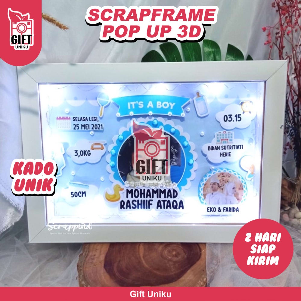 Jual Pop Up 3D Frame 30X40Cm (12R) A3 Scrapframe Kado Bingkai Hadiah ...