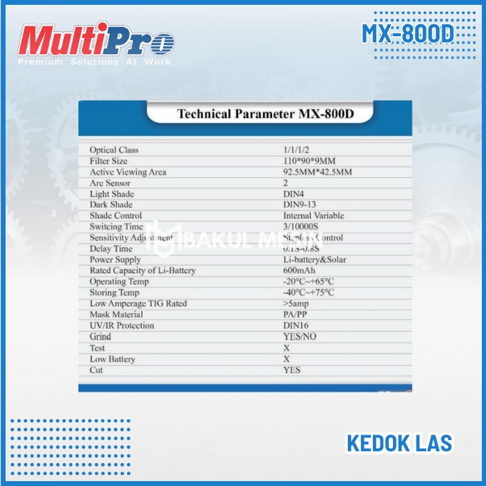 Jual Multipro Mx- 800D Kedok Las Auto Welding Multipro Mx800D Tog Las ...