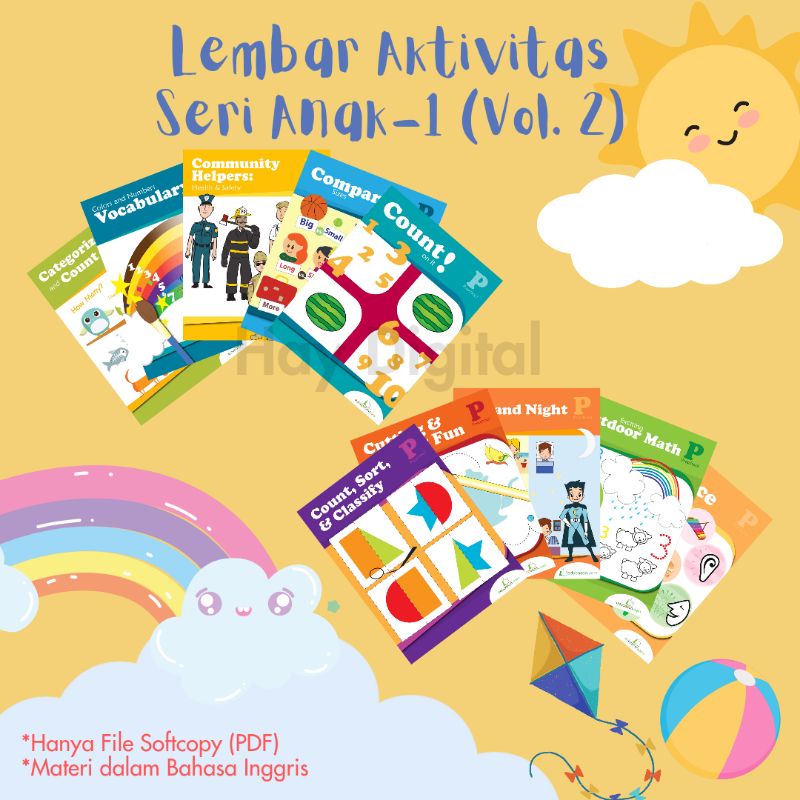 Jual Seri Anak 1 Vol.2 - Printable Worksheet Lembar Kerja Aktivitas ...