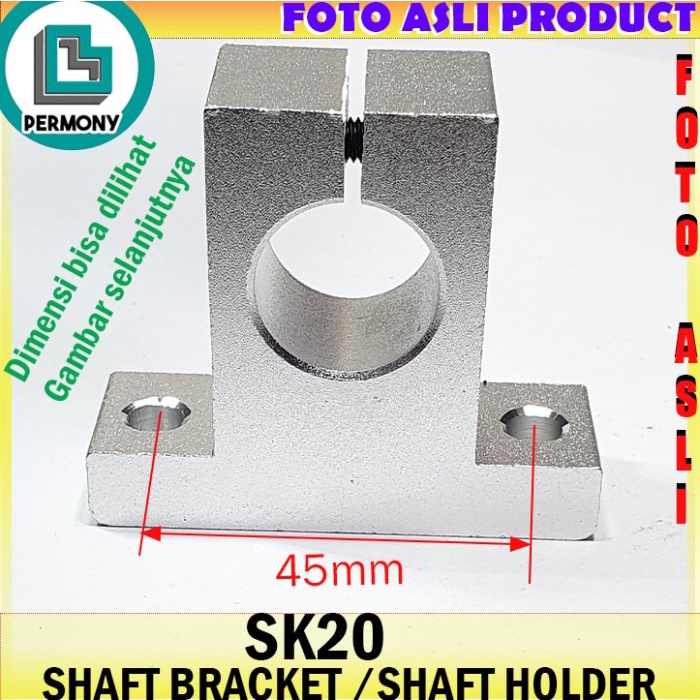 Jual SK20 shaft holder horizontal linear bracket rail sk20 sk-20 ...