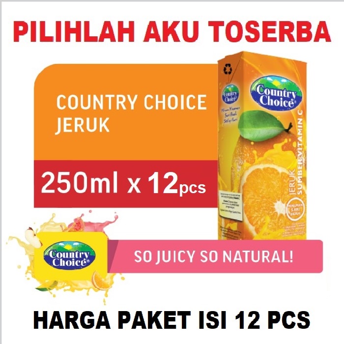 Jual Country Choice Orange Jus Jeruk 250 Ml - ( Harga 12 Pcs ) | Shopee ...
