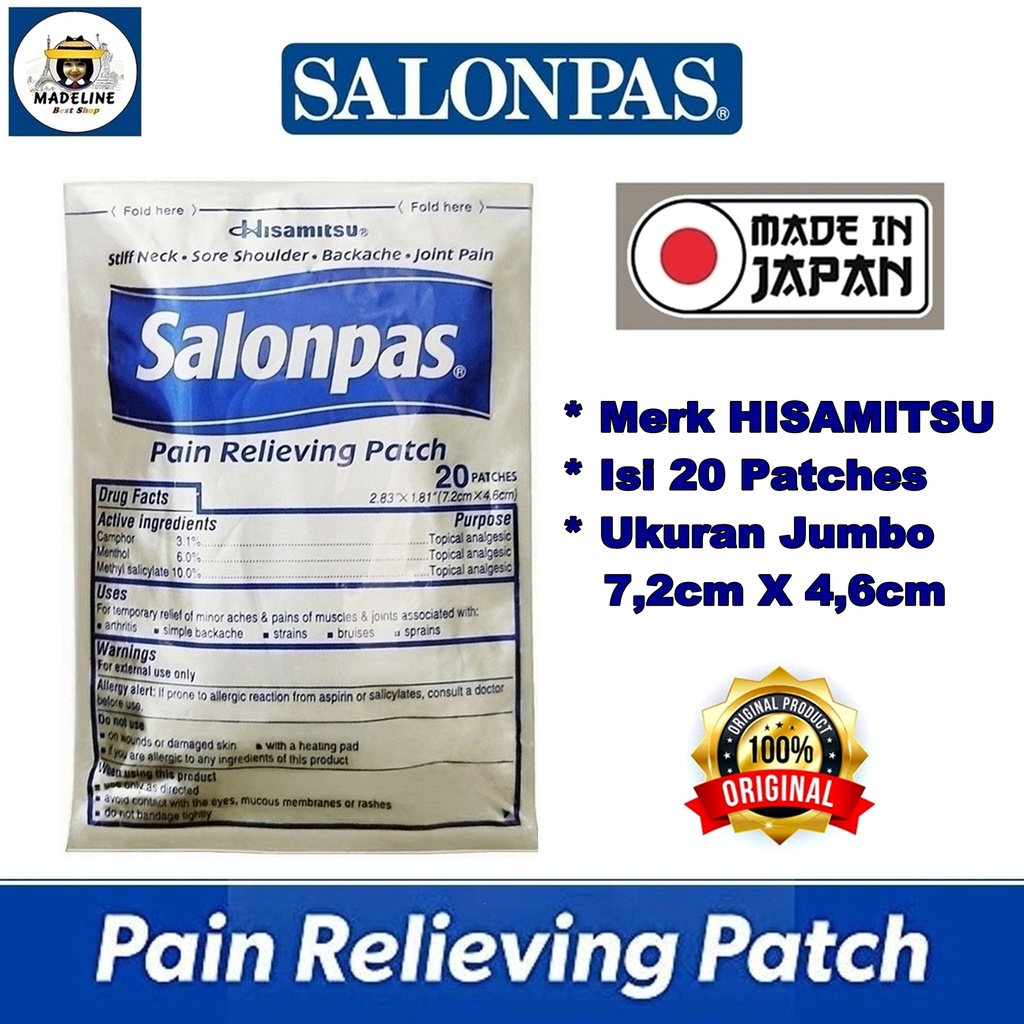 Jual ORI JAPAN | Salonpas Jumbo Hisamitsu | Pain Relieving Isi 20 ...