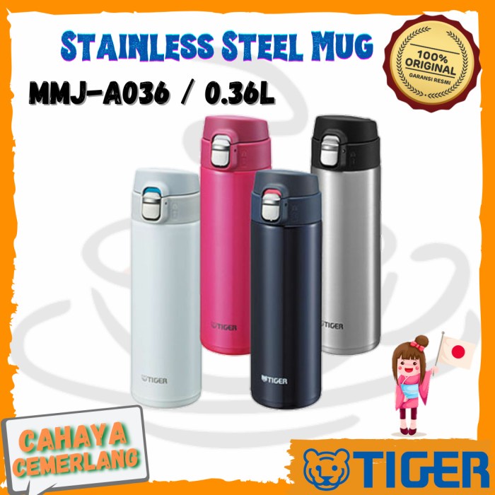 Jual Thermos Tiger Stainless Steel Mug Boltle Tumbler Mmj-A Hot And Coold | Shopee Indonesia