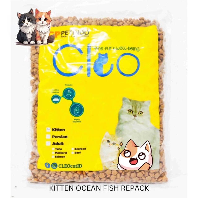 Jual Cleo Cat Kitten OCEANFISH Repack 1 Kg | Shopee Indonesia