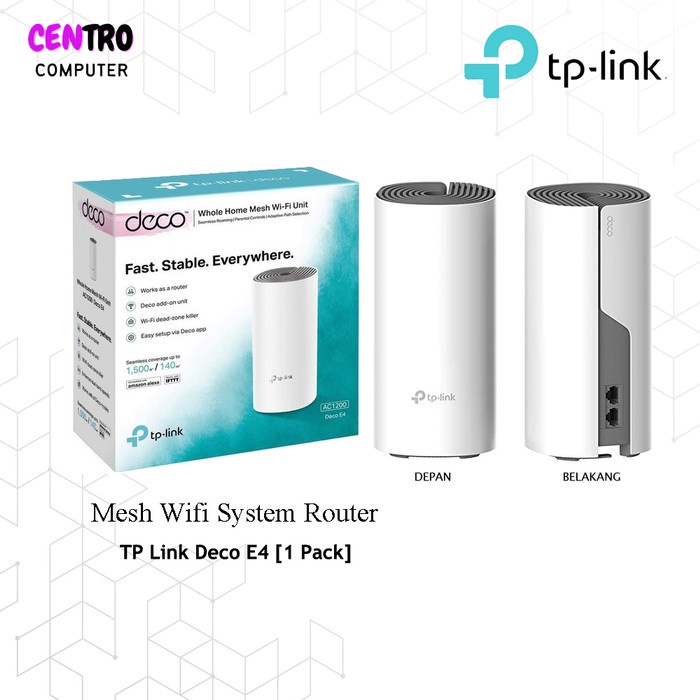 Jual TP Link Deco E4 [1 Pack] Mesh Wifi System Router- TPLINK DECO E4 ...