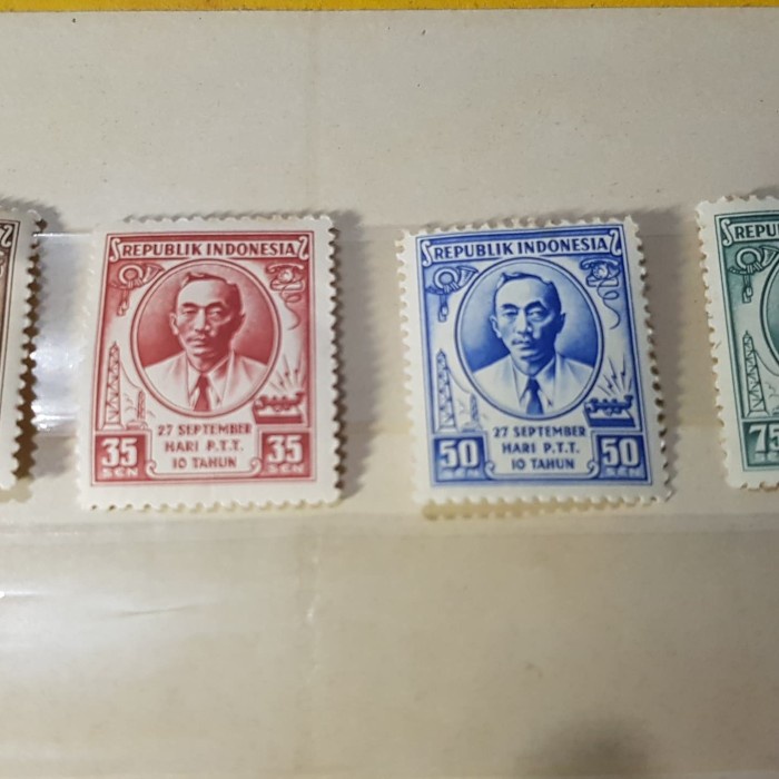 Jual Perangko - Filateli Perangko Prangko Indonesia 1955 10 Tahun Ptt ...