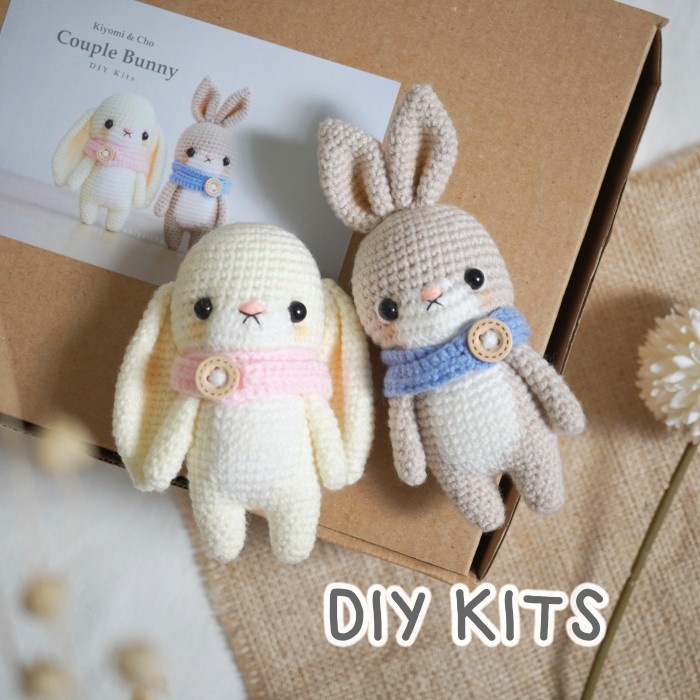 Jual Rya Diy Kits Amigurumi Crochet Boneka Rajut - Couple Bunny Kiyomi ...