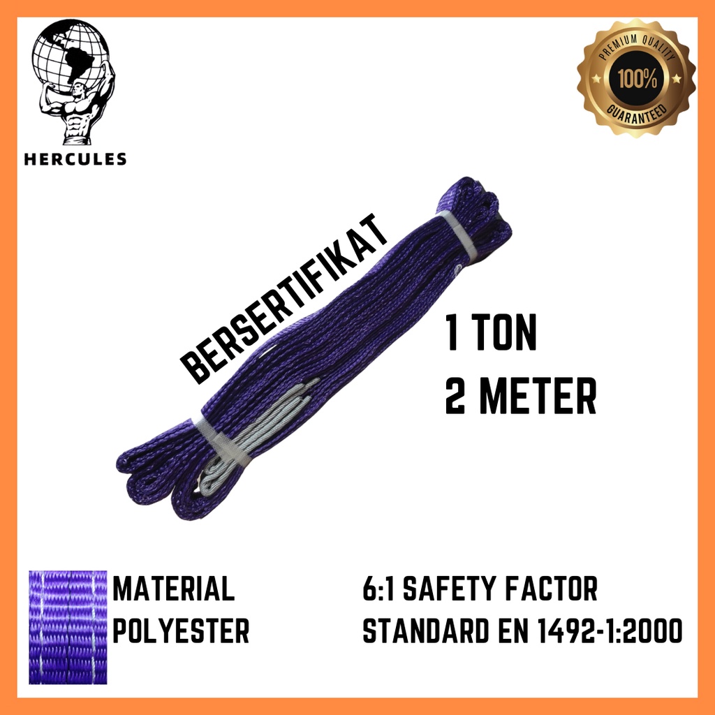 Jual Webbing Sling Belt 1 Ton x 2 Meter / Tali Angkat 1T x 2M Double ...