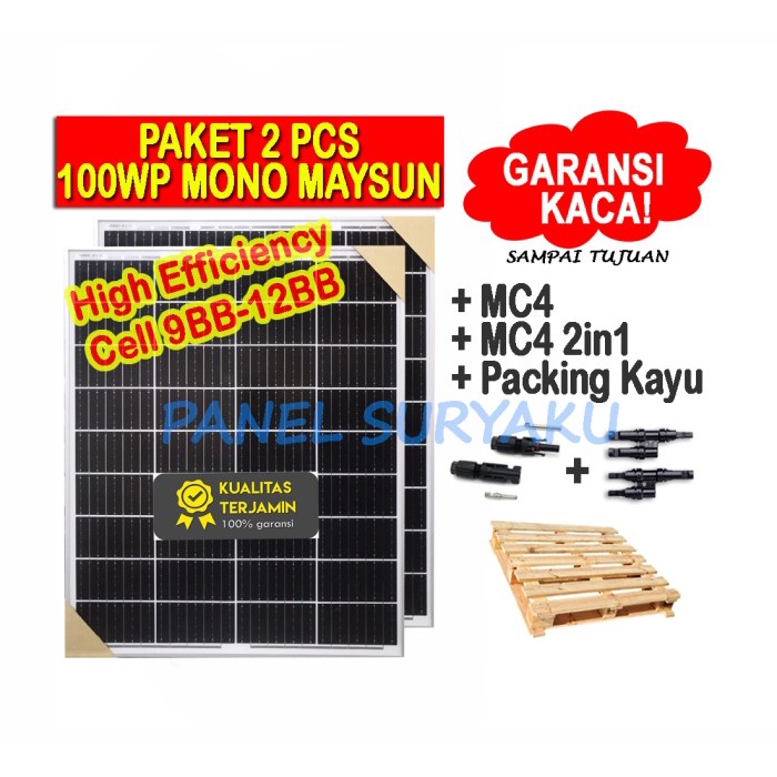 Jual Panel Surya 100wp Original Monocrystalline | Shopee Indonesia