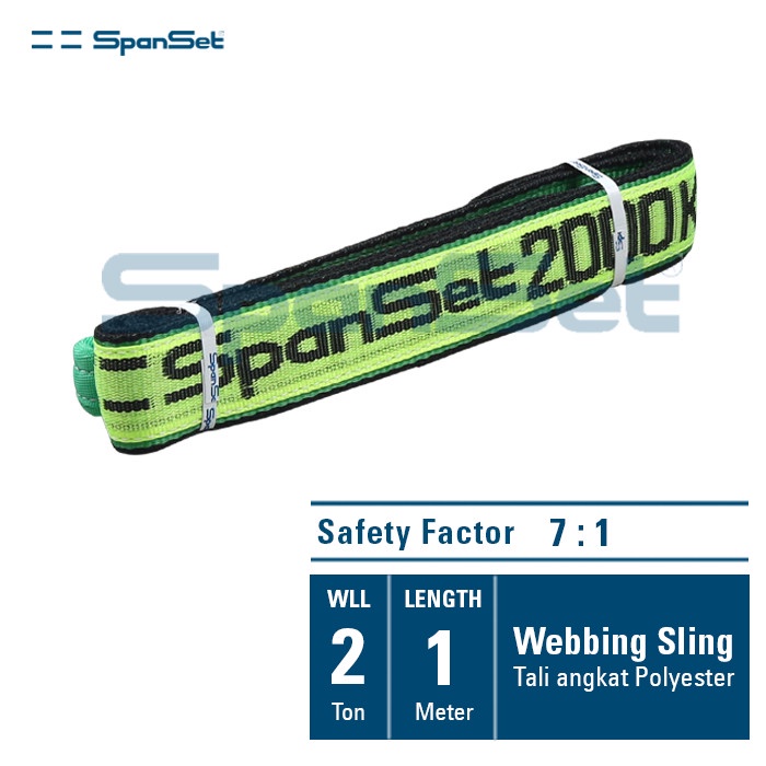 Jual Promo Spanset Webbing Sling 2Ply B2000-1Mtr Wll 2 Ton, Panjang 1 ...