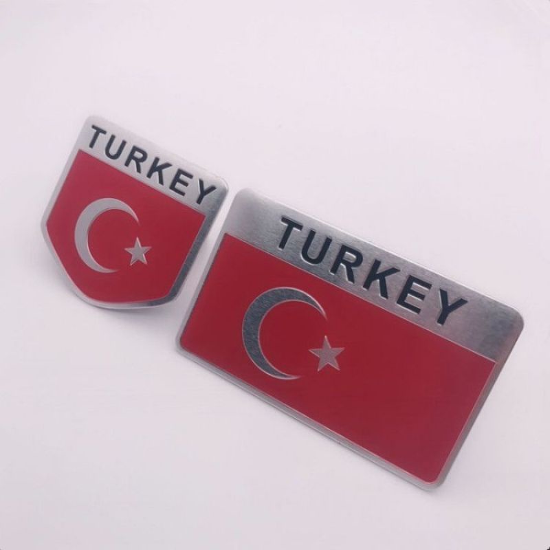 Jual Emblem 3D Alumunium Bendera Negara Turkey Sticker Plat Turki Flags ...